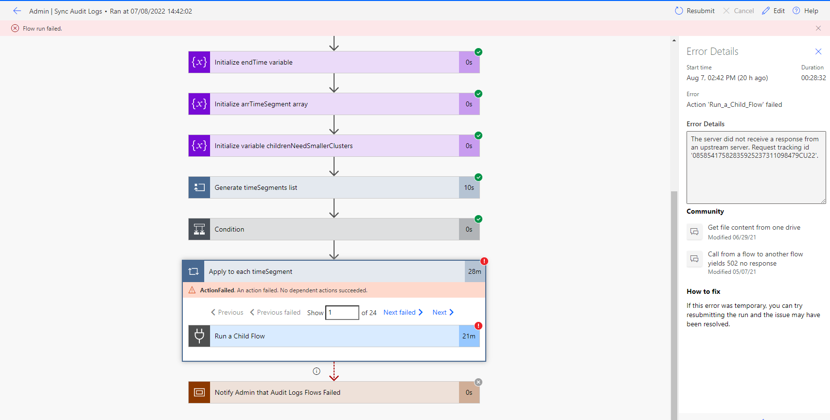 Audit Log Flow throws error · Issue #3373 · microsoft/coe-starter-kit ...