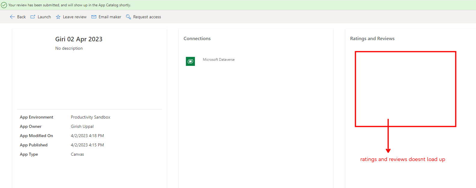 App Catalog App Ratings And Reviews Doesnt Load Up · Issue 6435 · Microsoftcoe Starter Kit 