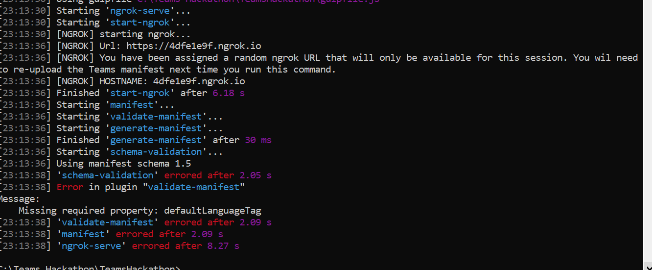 Getting error Missing required property: defaultLanguageTag · Issue #85 · pnp/generator-teams ...