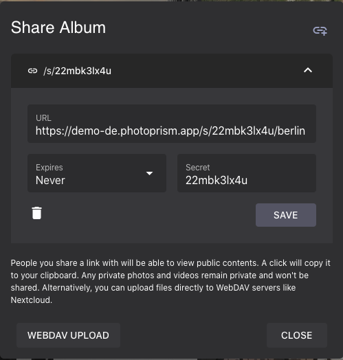 Define the data of the pictures to be shared · photoprism photoprism · Discussion #3678 · GitHub