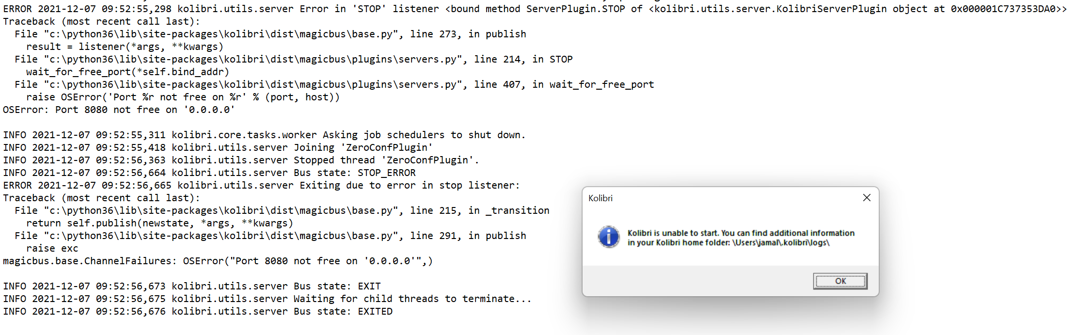 Kolibri locked up on Windows and then unable to restart · Issue #8851 · learningequality/kolibri ...