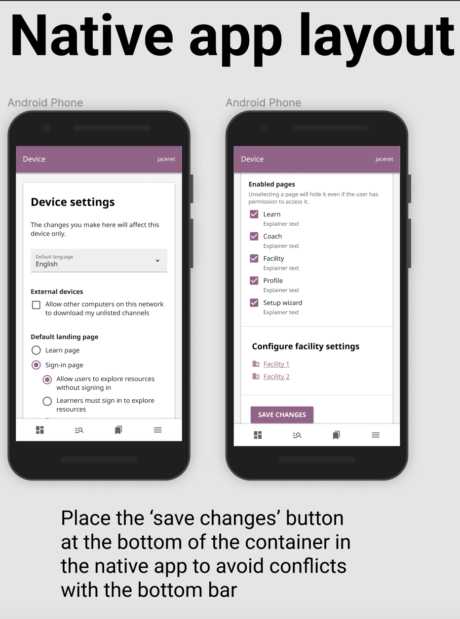 Device Settings Updates: Native App Layout Updates · Issue #9782 ...