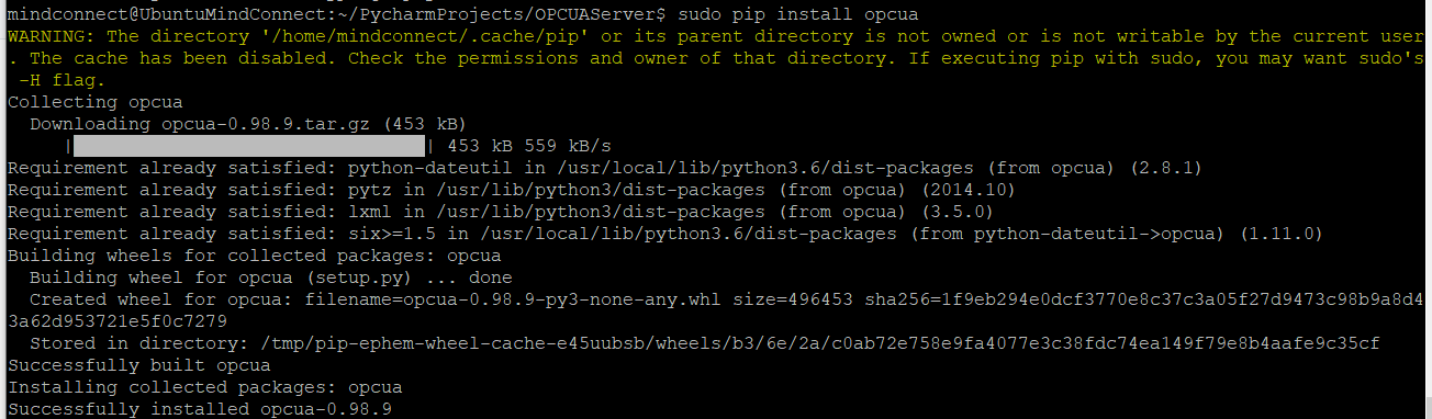 I am trying to run opcua simple server in linux and getting some error ...