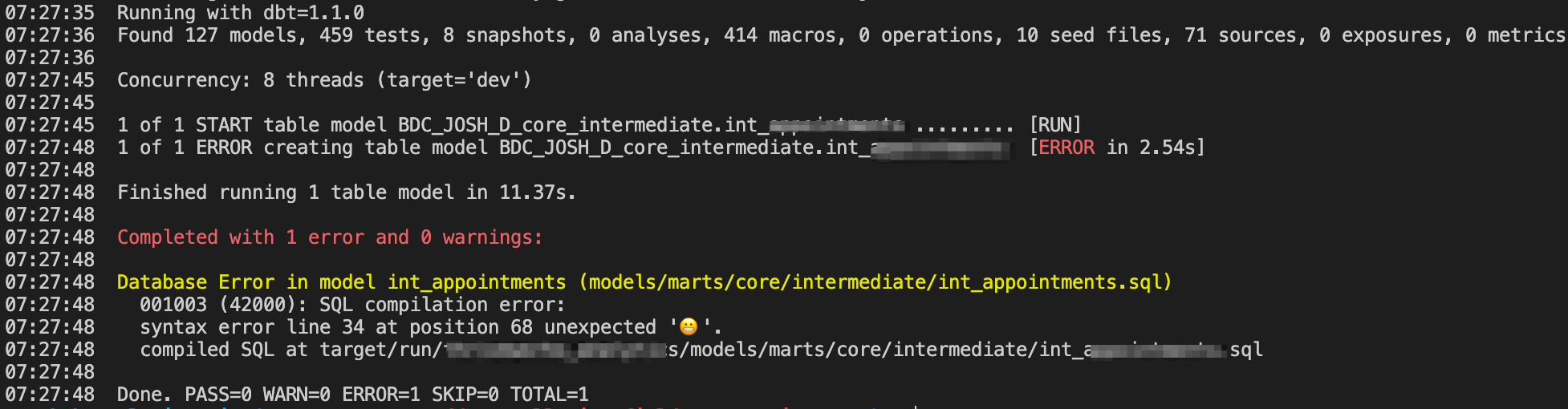 [CT-749] [Bug] Console Log output should use utf8 · Issue #5375 · dbt-labs/dbt-core · GitHub