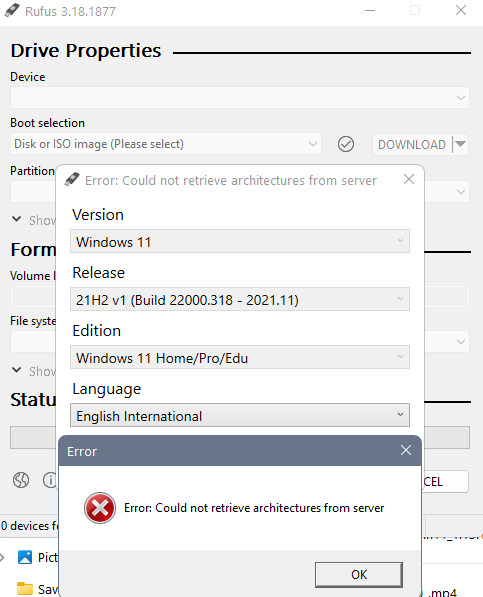 Image Download Issue 1944 Pbatard Rufus Github
