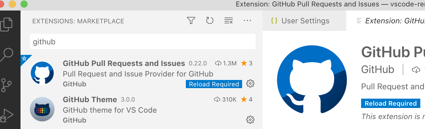 When reviewing a PR in a container then the GHPR extension is not ...