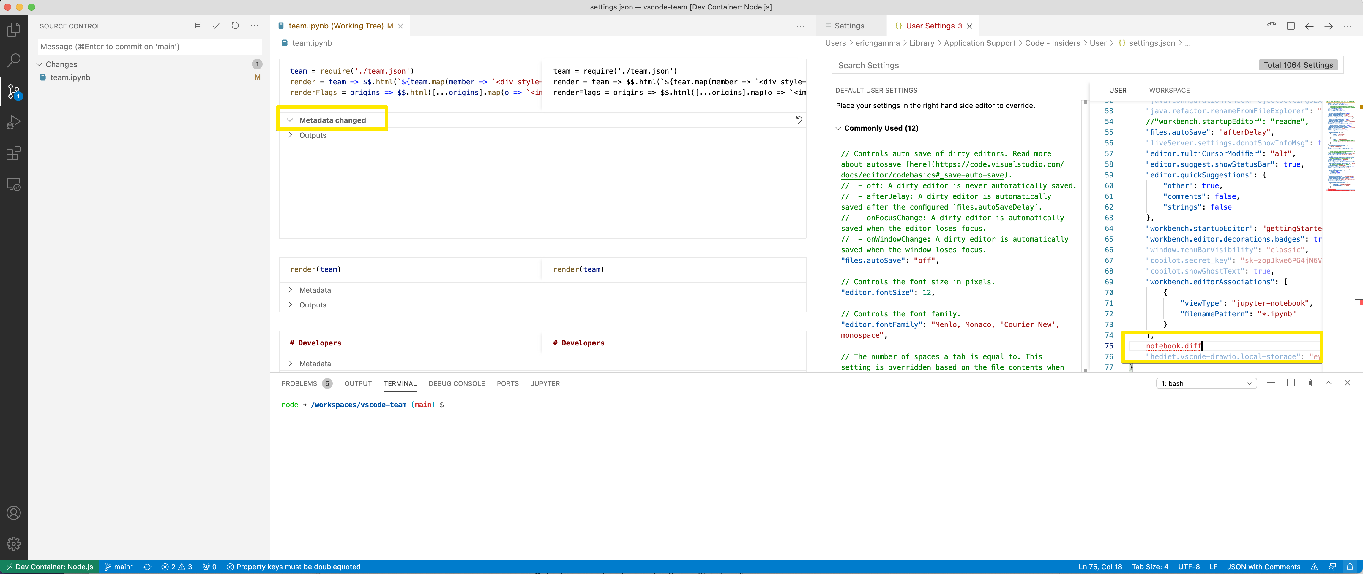 Inconsistent rendering state when editing the settings.json directly · Issue #119638 · microsoft ...