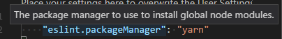 eslint: simplify description for packagemanager setting · Issue #37297 · microsoft/vscode · GitHub