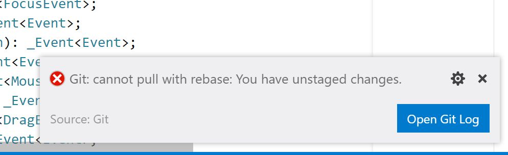 Git cannot pull error message should be a modal dialog · Issue #44715 ...