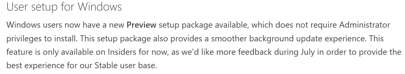 Update the 'learn more' link for user level install · Issue #1790 · microsoft/vscode-docs · GitHub
