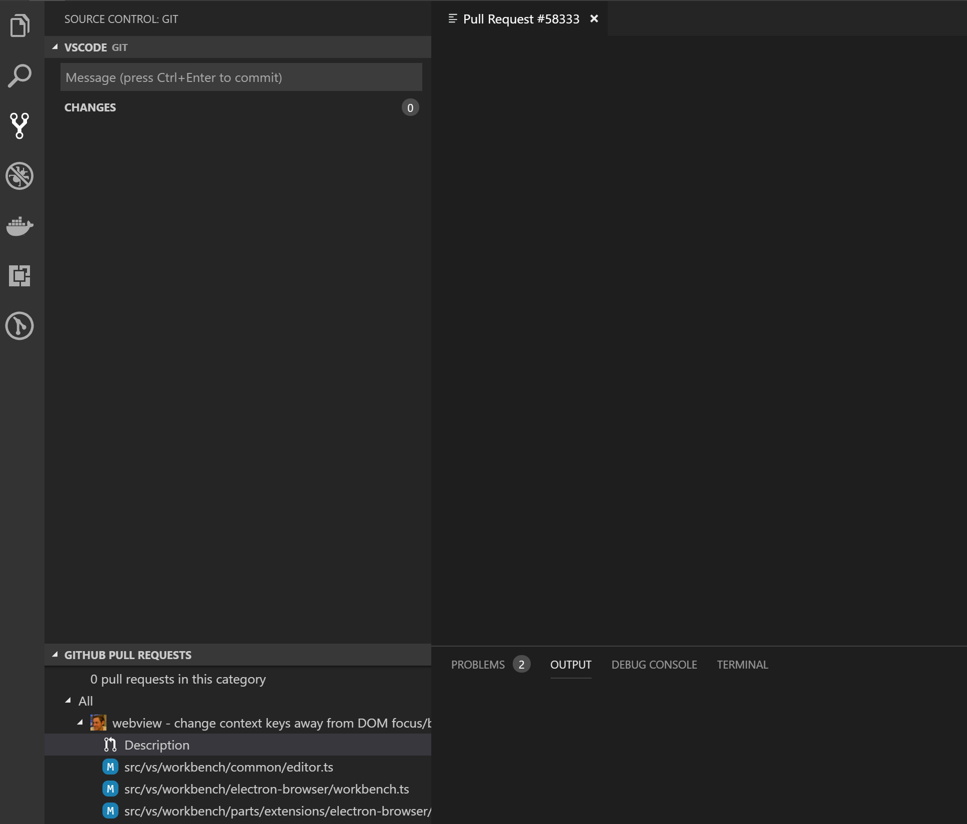 Description editor opens empty · Issue #377 · microsoft/vscode-pull-request-github · GitHub