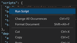 NPM script explorer running a script from the hover does not work · Issue #65561 · microsoft ...