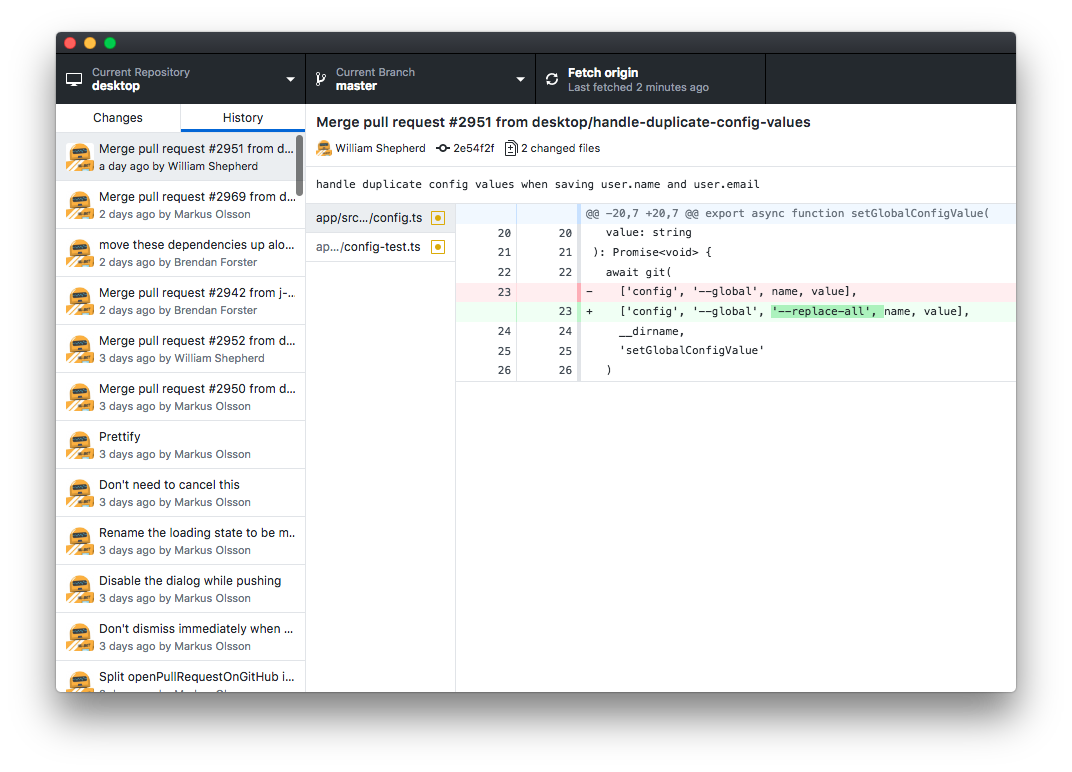 On OSX, desktop app's History list, displays the Hubot avatar for all contributors · Issue #2980 ...