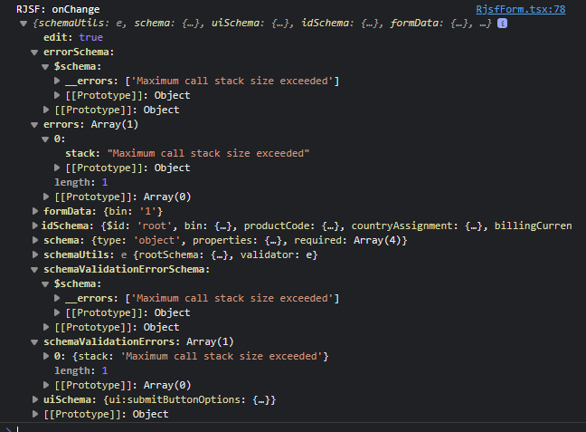 Maximum Call Stack Size Exceeded When Oneof Has Many Options · Issue 3829 · Rjsf Team React