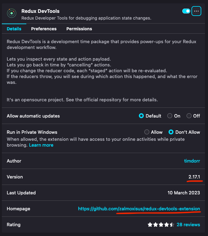 Firefox Addons Shows 2171 As The Latest Version · Issue 1368 · Reduxjsredux Devtools · Github
