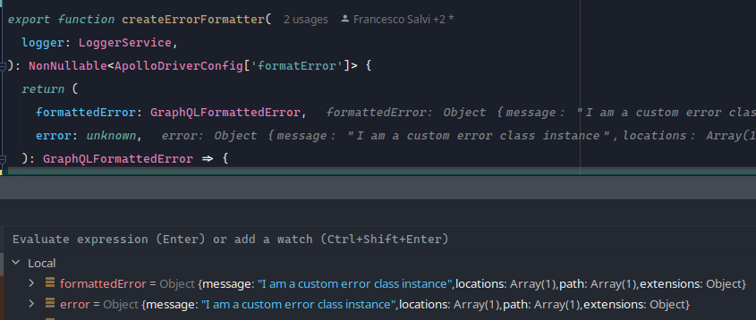 Original Error Not Available In Custom Error Formatter · Issue 2723 · Nestjs Graphql · Github