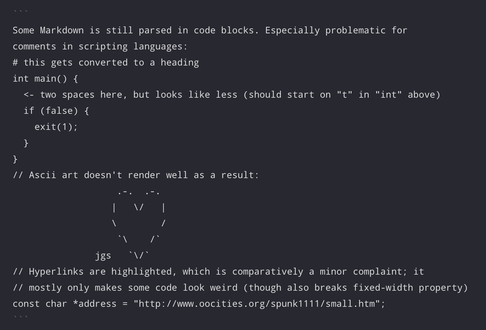 Some text in preformatted code blocks gets extra unwanted formatting · Issue #38 · Zettlr/Zettlr ...