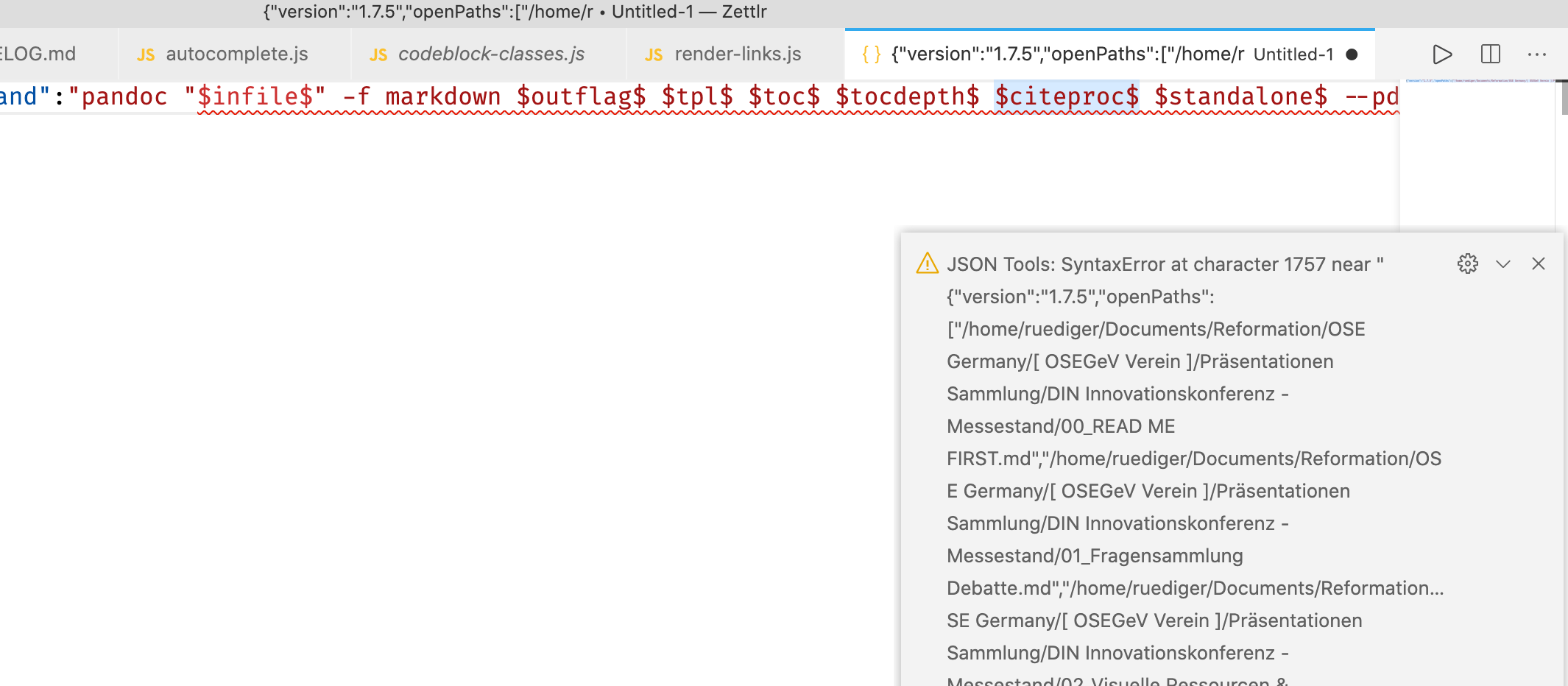 Zettlr 100% CPU render and interface freezed · Issue #1220 · Zettlr/Zettlr · GitHub