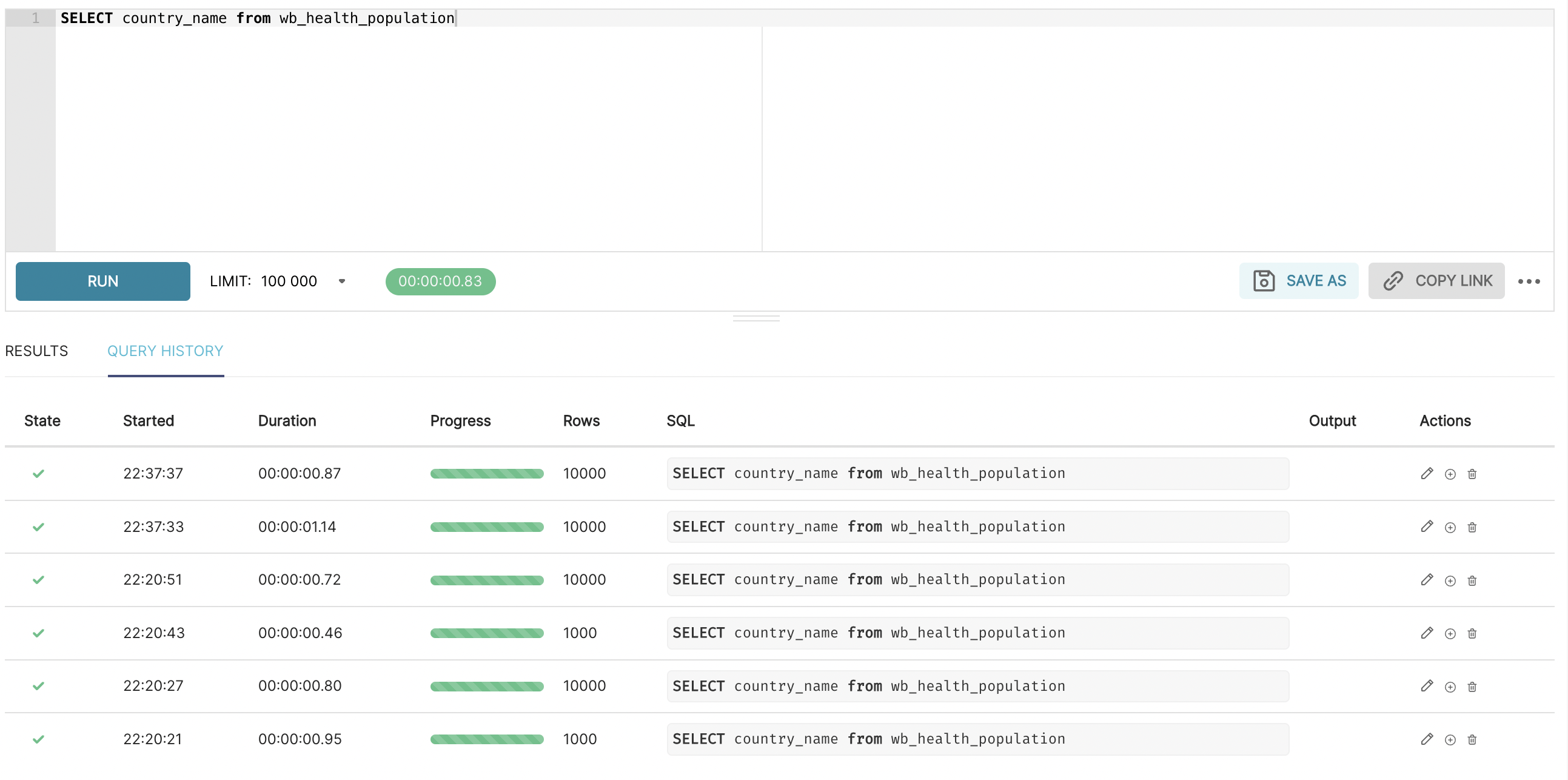Fix Show The Total Row Count In The SQL Lab Query History Tab When