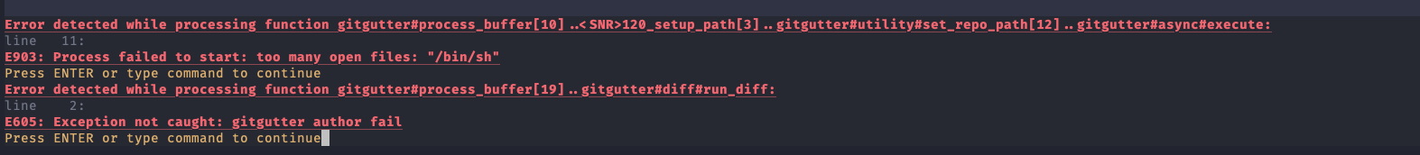 Random E903 Errors · Issue 770 · Airblade Vim Gitgutter · Github