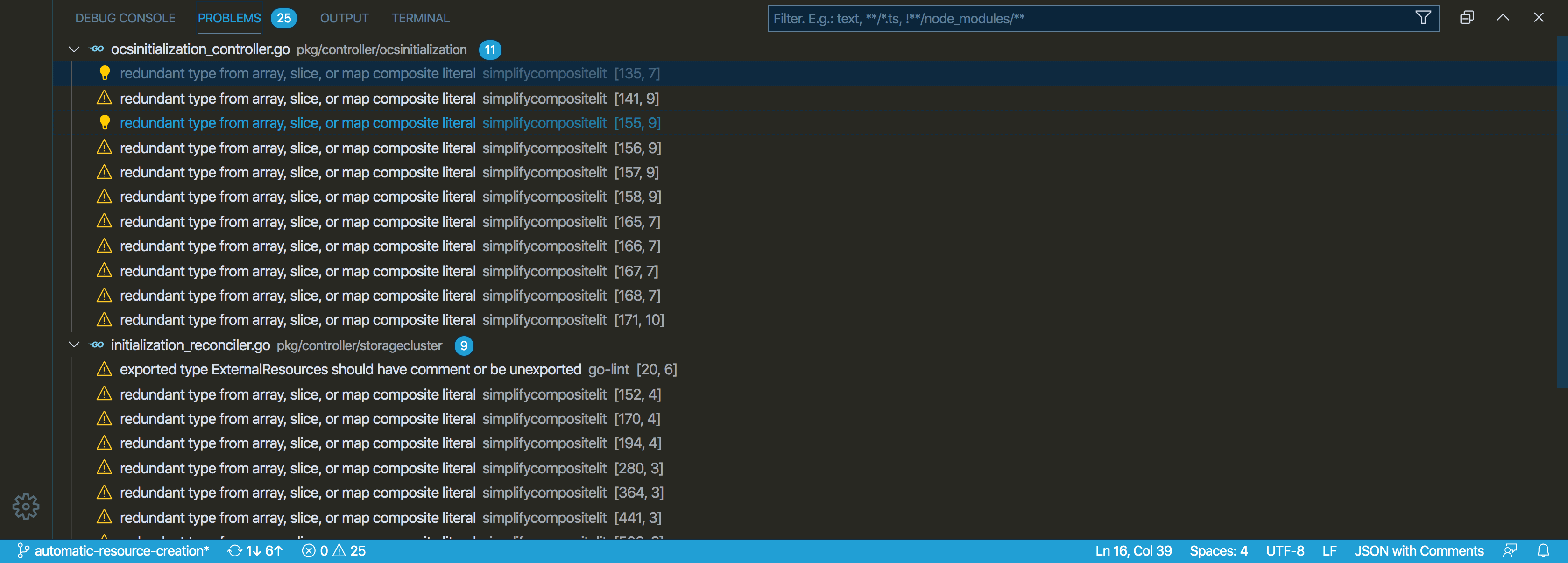 Please add an option to disable warnings from simplifycompositelit ...