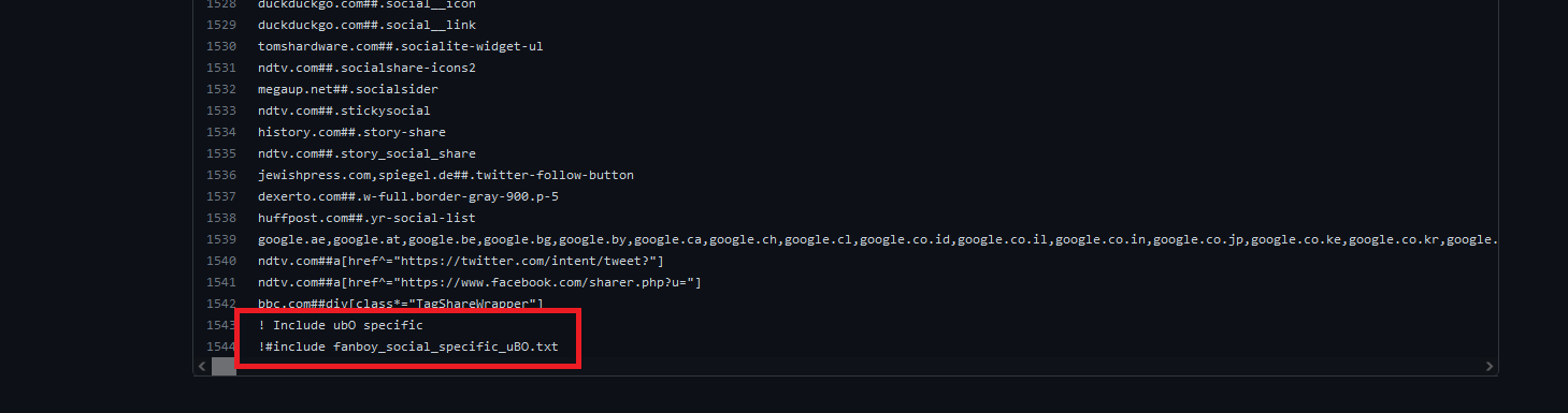 uBO doesn't load Fanboy's Social uBO section · Issue #2191 · uBlockOrigin/uBlock-issues · GitHub