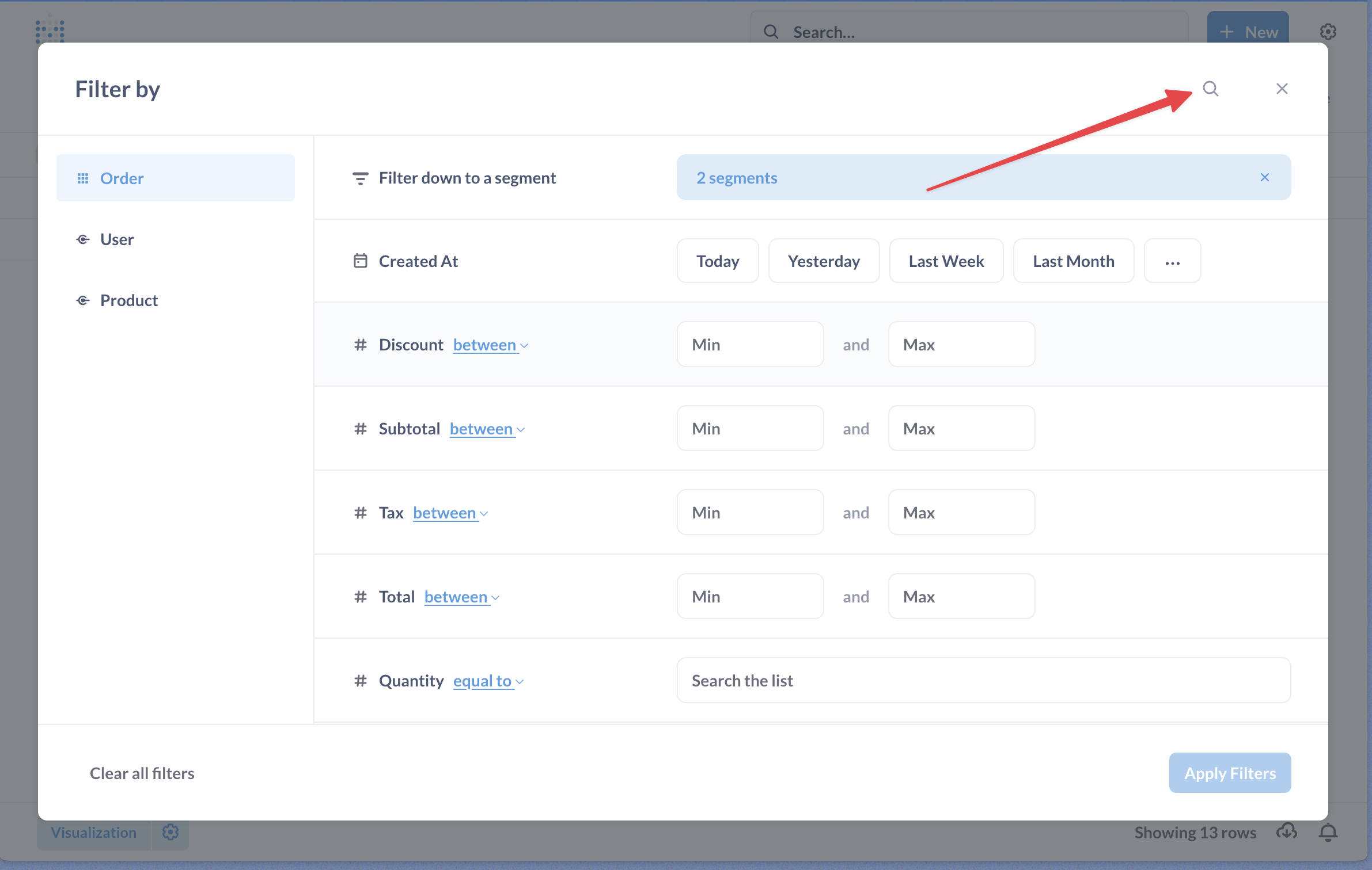 Mlv2 Fe Add Column Search To The Filter Modal · Issue 36057 · Metabasemetabase · Github 