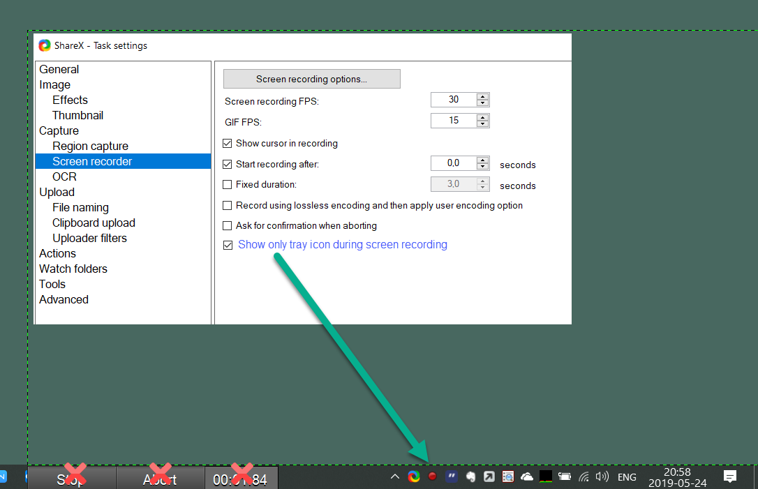 Suggestion: Option to show only tray icon during screen recording ...