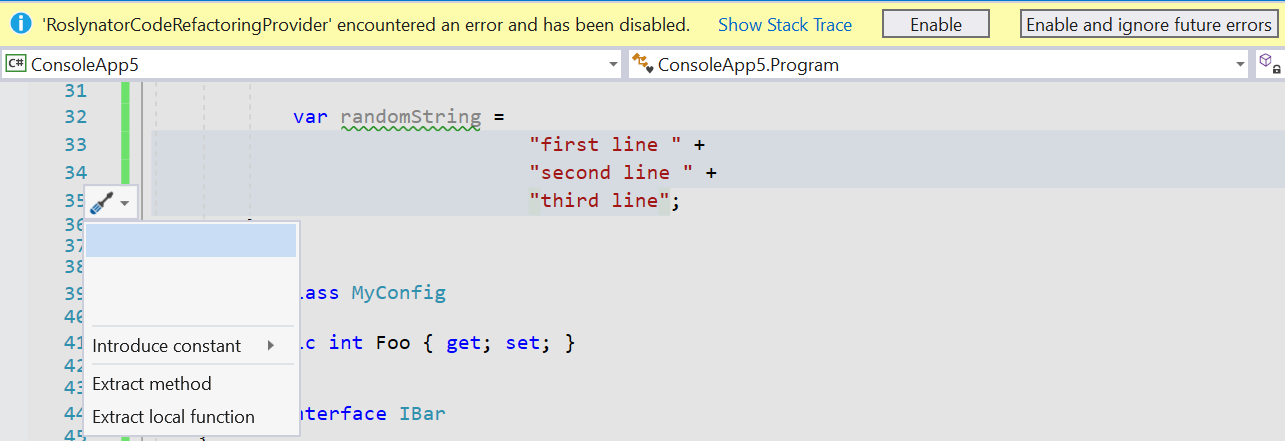 JoinStringExpressionsRefactoring is broken when selection extends to margin · Issue #767 ...
