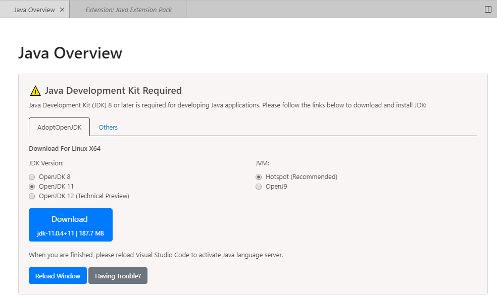 VSCode requests that Java Development Kit is required on local machine · Issue #177 · microsoft ...