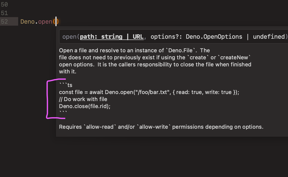 triple-backtick code blocks are shown verbatim in the Signature Help popup · Issue #9 ...