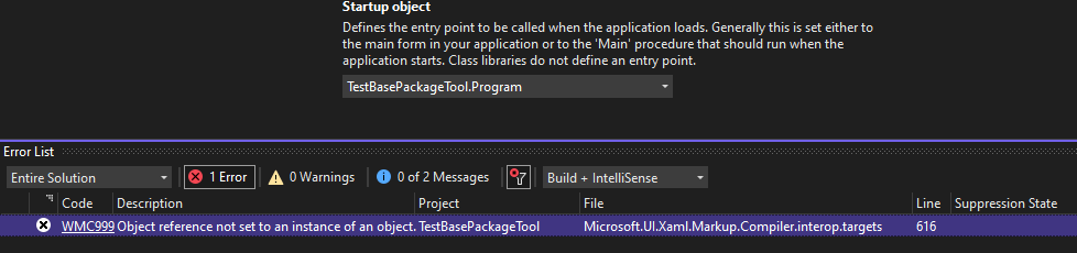 Use Customize Main Entry Point Instead Of Auto Generated Main Build Failed With Wmc999 Object