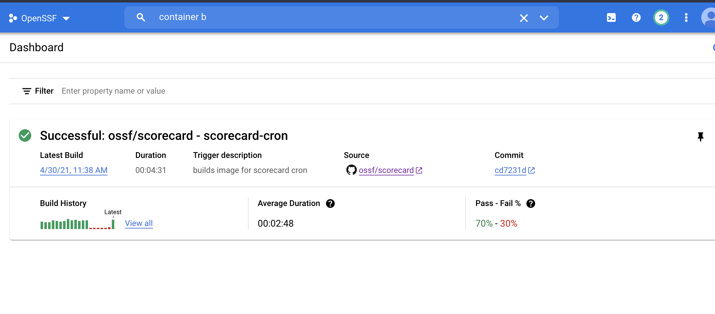 BUG - GCP Container builds for cronjob are broken · Issue #375 · ossf/scorecard · GitHub
