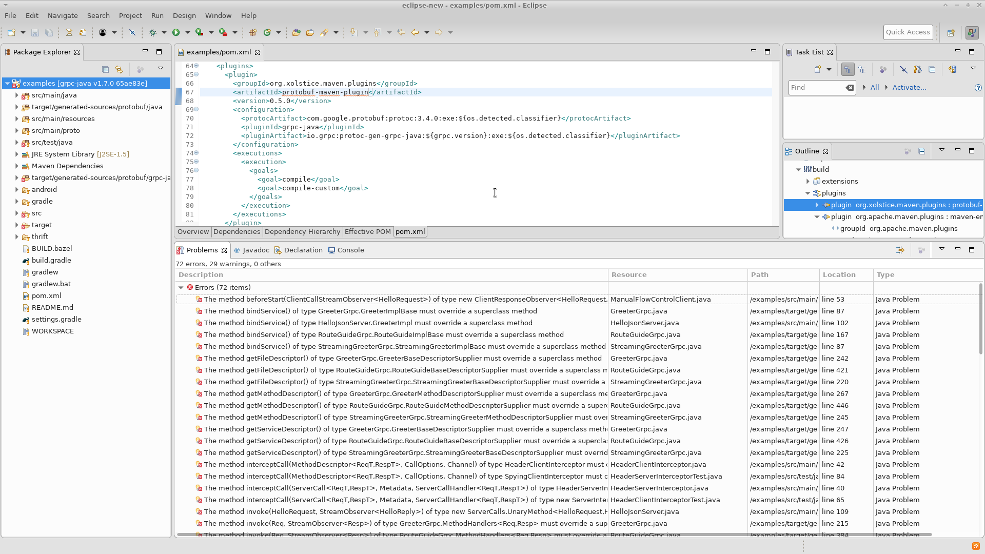 Examples load with errors in Eclipse · Issue #3666 · grpc/grpc-java · GitHub