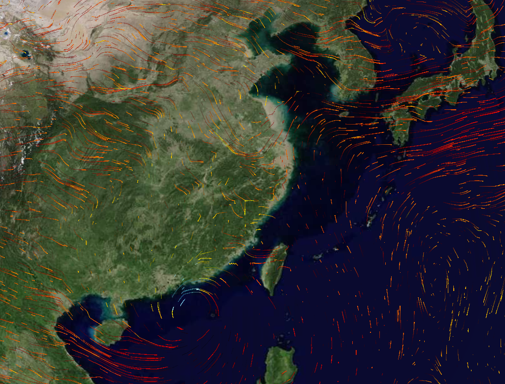 The wind field rendered in the Leaflet is not the same as that here ...