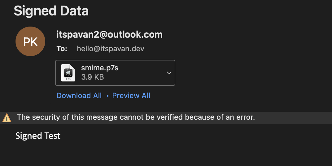 Verifying Message Issue On Outlook · Issue 997 · Digitalbazaarforge 