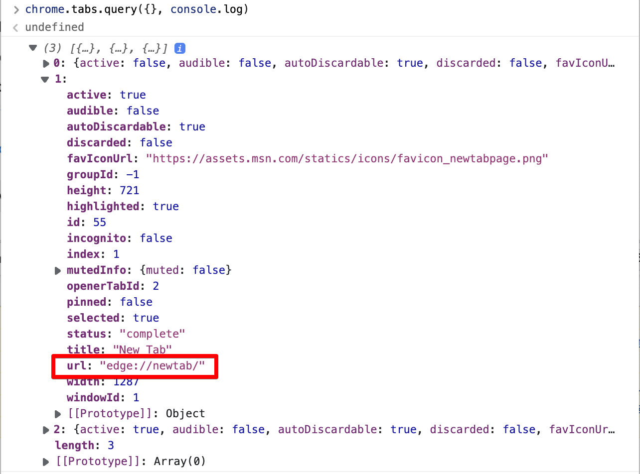 The new tab is defined as either (ntp.msn.com) or (edge://newtab ...