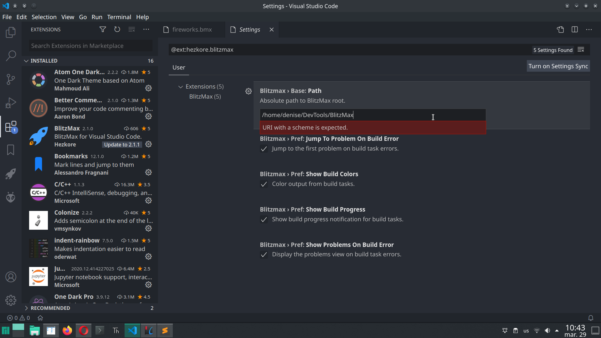 versions > 1.32.1 fails · Issue #1 · Hezkore/vscode-blitzmax-support · GitHub