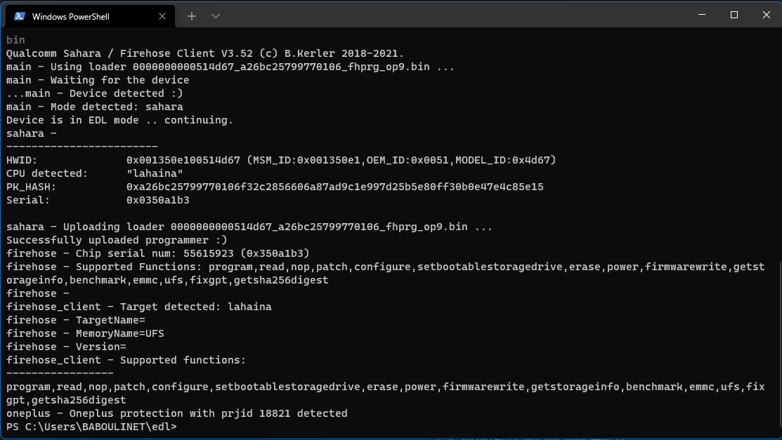 Error Oneplus 9 "Oneplus protection with prjid 18821 detected" · Issue #148 · bkerler/edl · GitHub
