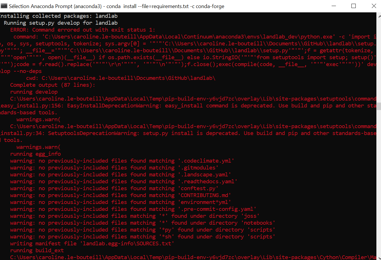 Failures on updating landlab-dev · Issue #1378 · landlab/landlab · GitHub