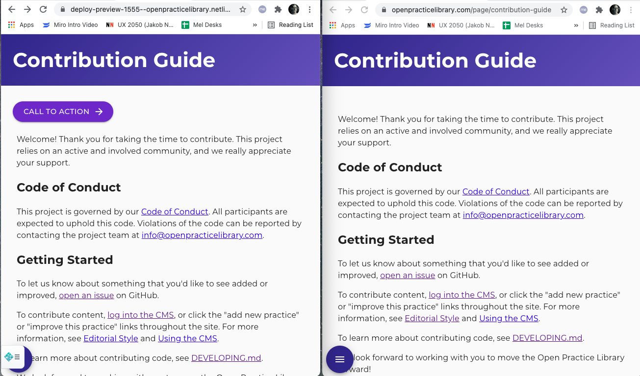 CTA button on "contributing" page · Issue #1464 · openpracticelibrary/openpracticelibrary · GitHub