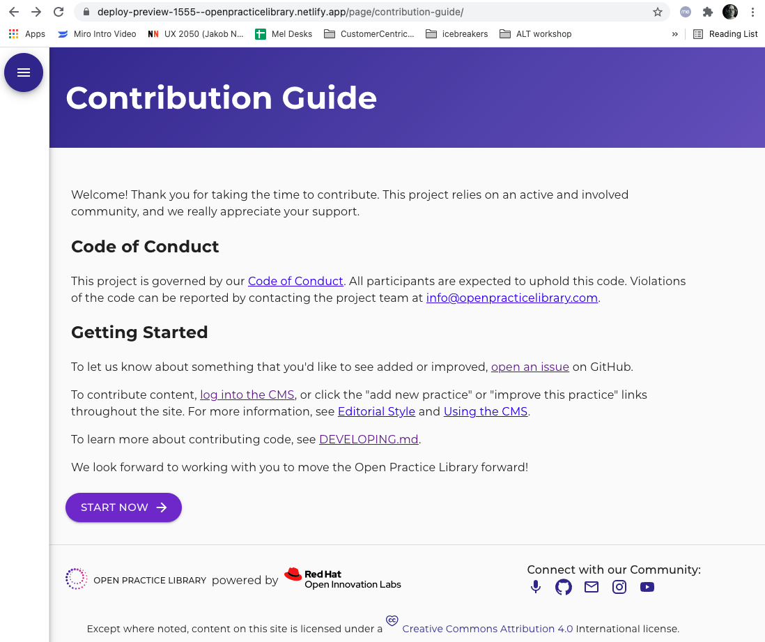 CTA button on "contributing" page · Issue #1464 · openpracticelibrary/openpracticelibrary · GitHub