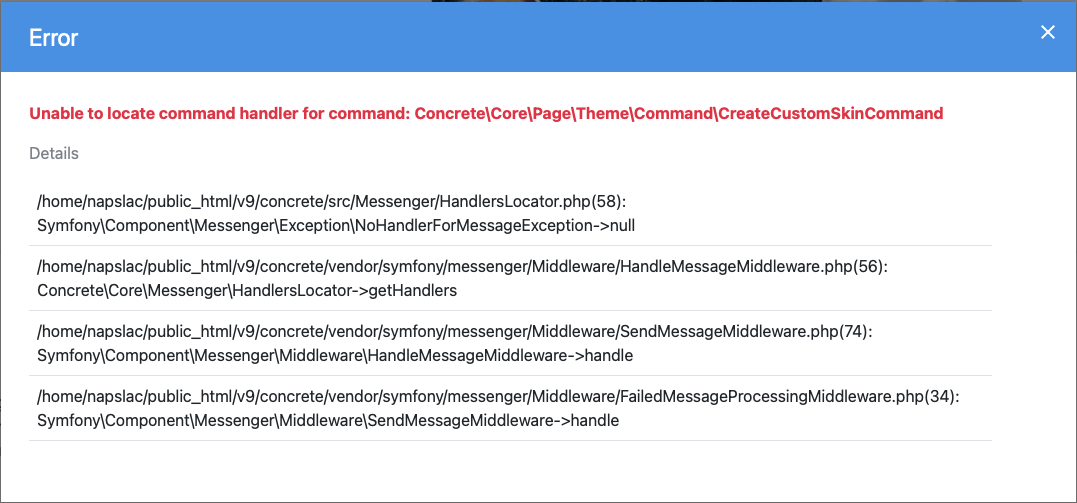 Create Custom Skin Command Error · Issue 9692 · Concretecms Concretecms · Github