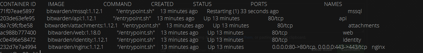 Issues with bitwarden on docker Centos 7 64bits · Issue #92 · bitwarden/server · GitHub