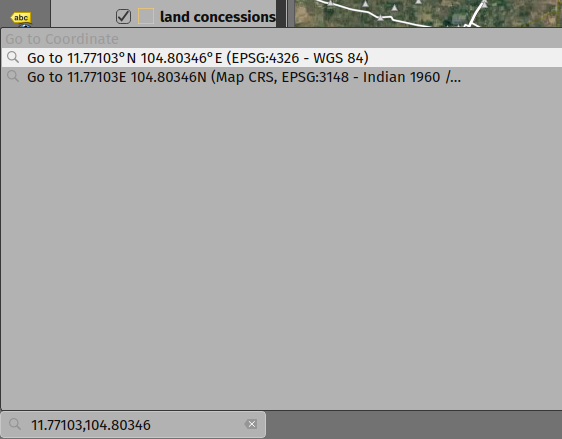 Make Sure Crs Axis Ordering Is Respected For Map Canvas Copy Coordinates And Goto Locator
