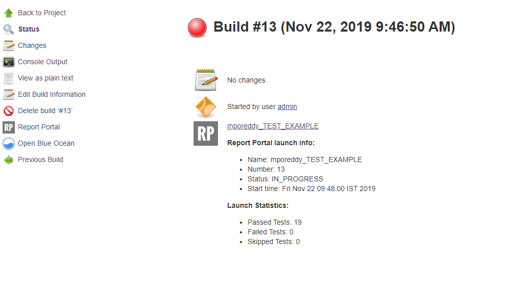 Error in Jenkins while publishing results to ReportPortal "Build step 'ReportPortal Results ...