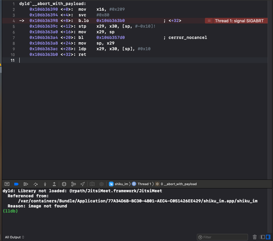 Ios I Try To Run The Application But Crash To Jitsimeet Framework · Issue 4319 · Jitsi Jitsi