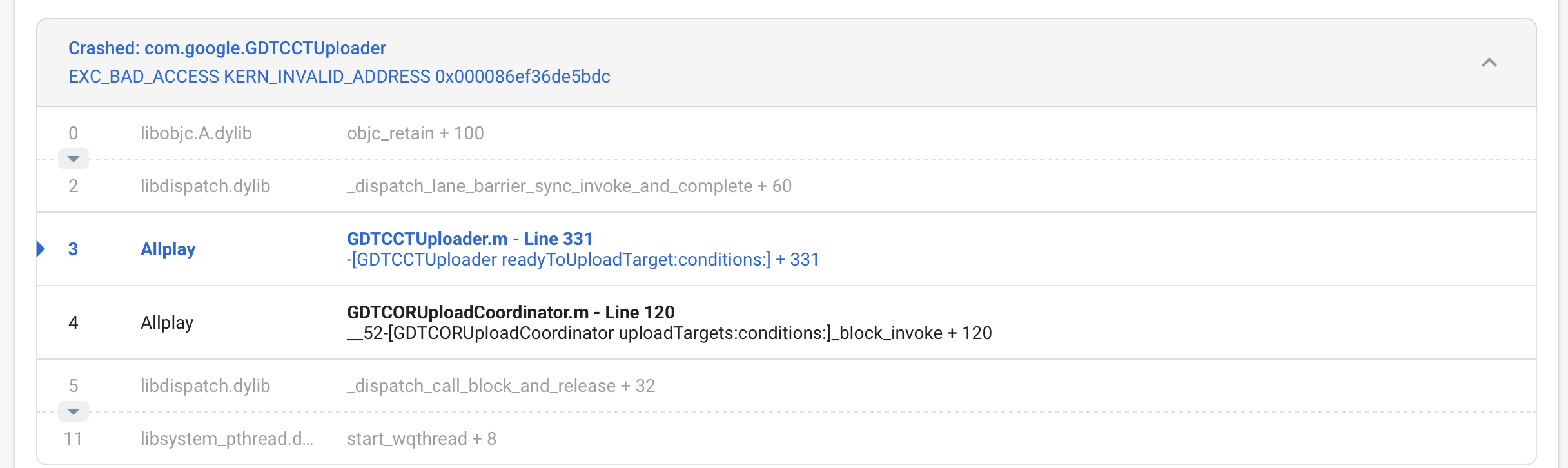 _49-[GDTCCTUploader readyToUploadTarget:conditions:]_block_invoke + 281 crash · Issue #5312 ...