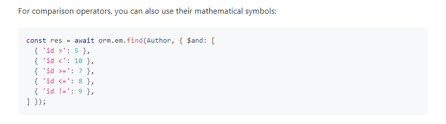 I cant use Smart Query Conditions · Issue #958 · mikro-orm/mikro-orm · GitHub