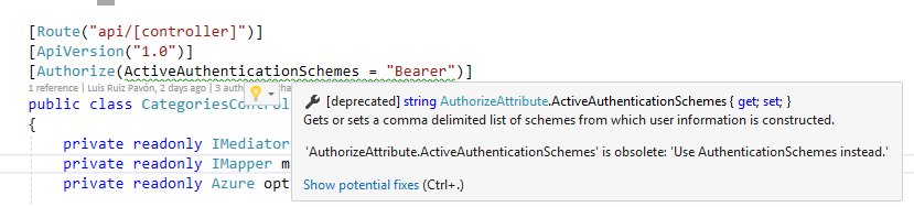 Problems with Authorize and AuthenticationSchemes property in ASP.NET Core 2.0 · Issue #1004 ...